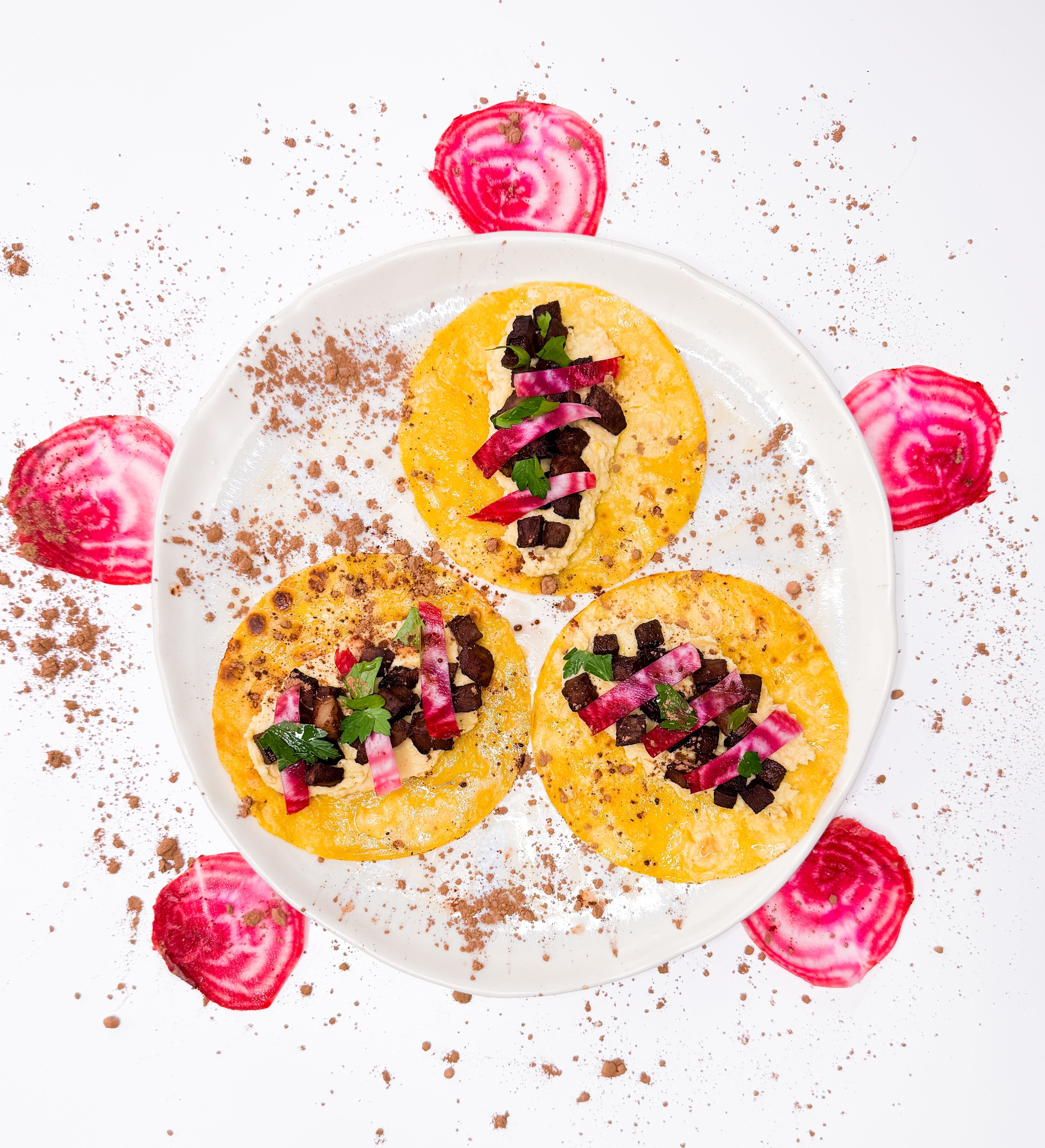 Recette de Tacos houmous betterave rôties au cacao sans gluten – Sol ...